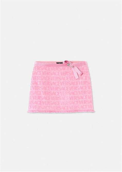 Versace Allover Safety Pin Mini Skirt Pink Editorialist