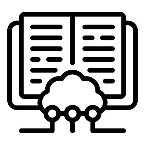 Online Brainstorming Icon Outline Vector Computer Education 15089800 Vector Art At Vecteezy