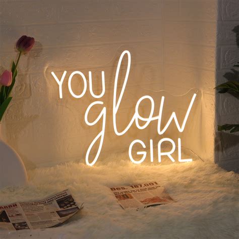 You Glow Girl Neon Signcustom Neon Sign Bedroomled Signs Room Decor