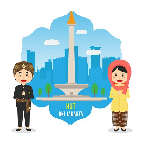 Birthday Jakarta Background With Character 2520114 Vector Art At Vecteezy