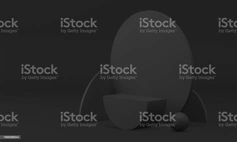 블랙 3d 연단 기하학적 플랫폼 쇼케이스 디자인 불안정한 반원 기초 원형 벽 벡터 0명에 대한 스톡 벡터 아트 및 기타 이미지