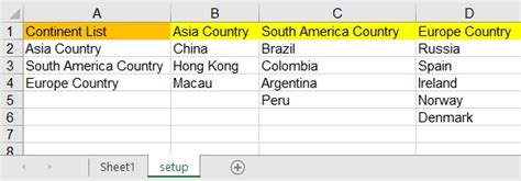 Excel Dependent Dropdown List Dependent Validation List