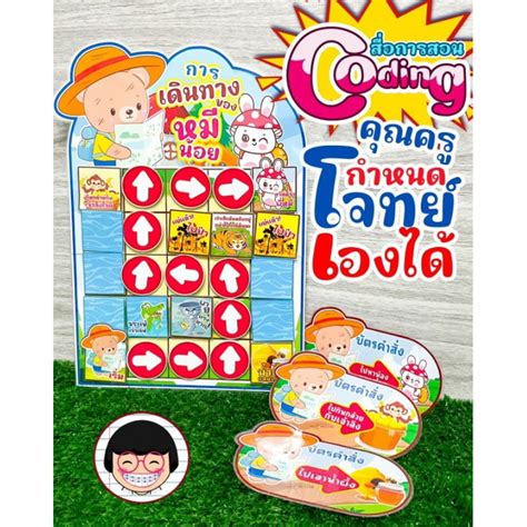 สื่อการสอน coding วิทยาการคำนวณด้านหลังรองฟิวเจอร์บอร์ด shopee thailand