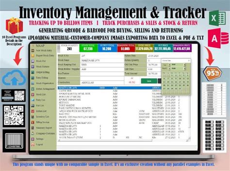 Excel Inventory Management Qr And Barcode Generator Sales Tracking