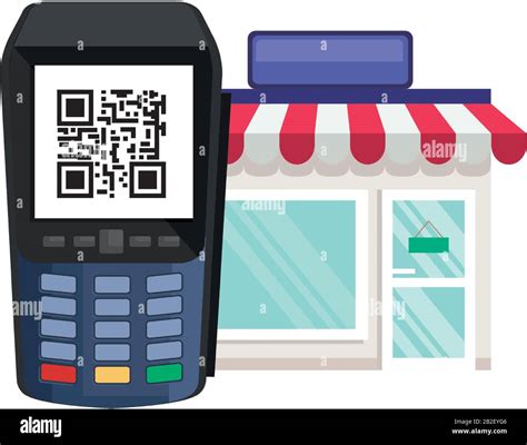 qr code inside dataphone and store vector design stock vector image