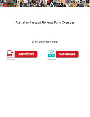 Australian Passport Renewal Form Overseas Australian Passport Renewal