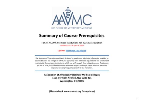 Summary Of Course Prerequisites