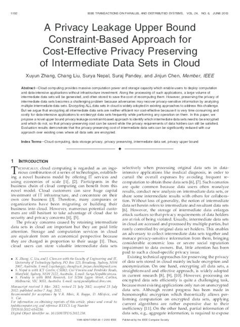 Pdf A Privacy Leakage Upper Bound Constraint Based Approach For Cost