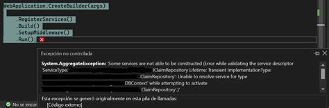 C Di Error Net Core 6 Using Transient Lifetime Service Stack Overflow