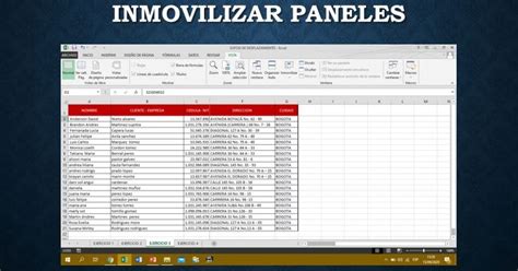 TRUCOS E INMOVILIZACIÓN DE PANELES EN EXCEL