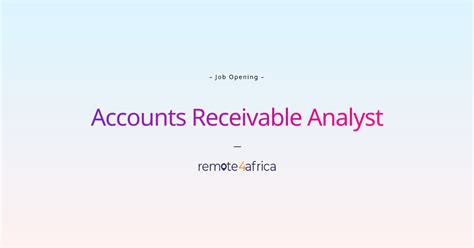 Remote Hybrid Accounts Receivable Analyst Job At Human Resource