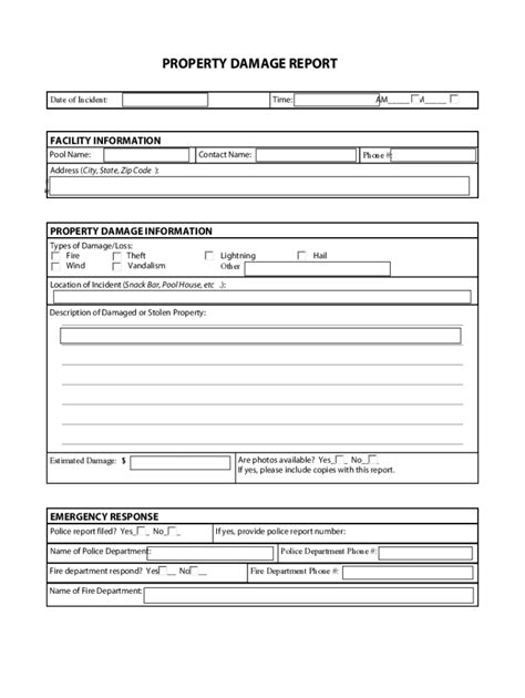 Fillable Online Incident Damage Report Form Fax Email Print Pdffiller