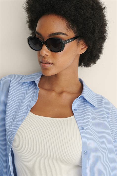 Rounded Sunglasses Black Na Kd