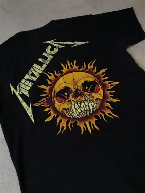 Vintage Vintage 1994 Metallica Flaming Skull Logo T Shirt Grailed