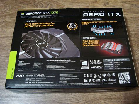 Видеокарта MSI GeForce GTX 1070 AERO ITX OC 8G — купить в интернет ...