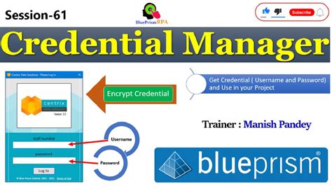 blue prism credentials manager session 61 blueprism rpa youtube