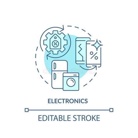 2d Customizable Blue Linear Electronics Icon Concept Stock Vector Illustration Of Editable