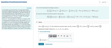Solved Separability Of Three Dimensional Problems く 120112