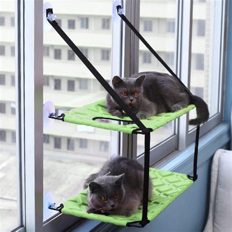 Pawstrip 3 Colors Double Layer Cat Hammock Bed Window Cat Lounger Big