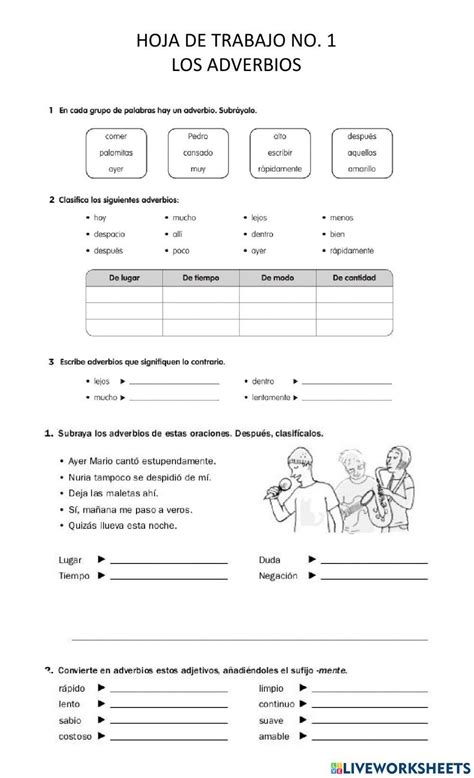 Los Adverbios Interactive Exercise For Primario Live Worksheets