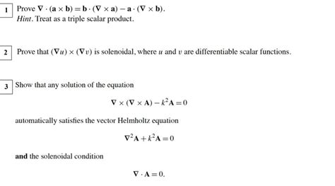 solved prove grad a×b b grad×a a grad×b please solve