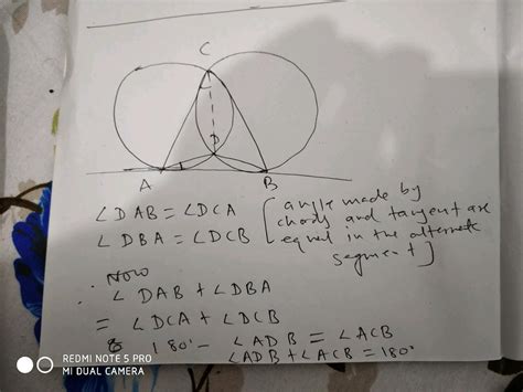 1 Two Circles Intersect Each Other Points C And D Their