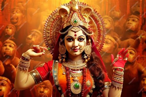 Premium Ai Image Happy Navratri Durga Puja Festival