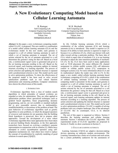 Pdf A New Evolutionary Computing Model Based On Cellular Learning