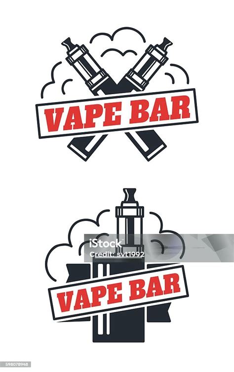 Vape Bar Shop Logo Design Stock Illustration Download Image Now Battery Cigarette Computer