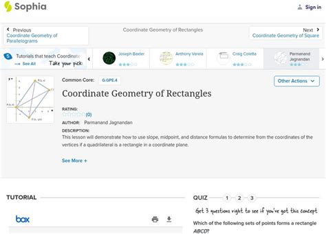 Sophia Coordinate Geometry Of Rectangles Lesson 4 Ppt For 9th 10th