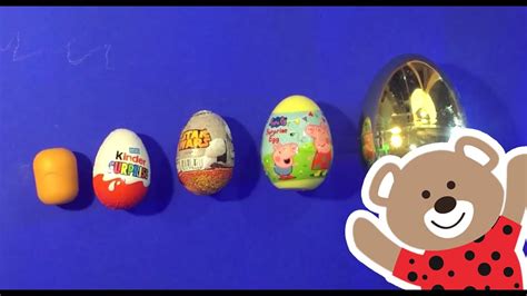 Kinder Surprise Eggs Learn Sizes From Smallest To Biggest Part 2 Youtube