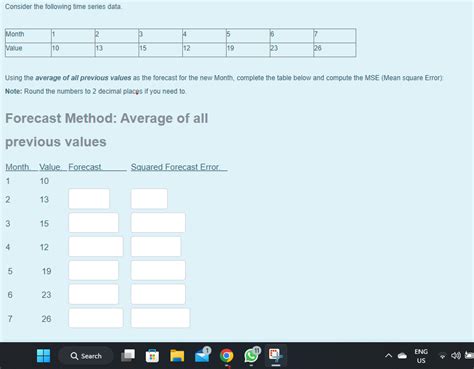 Solved Consider The Following Time Series Data Using The Chegg