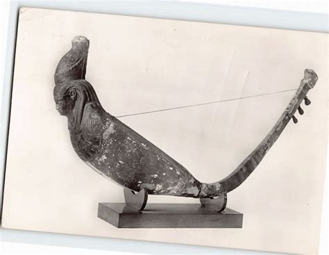 Postcard Egyptian Wooden Five Stringed Harp British Museum London