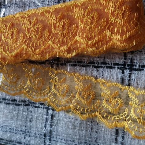 Yard Lace Lebar 4cm Hiasan Baju Lis Baju Simple Chemical Lace
