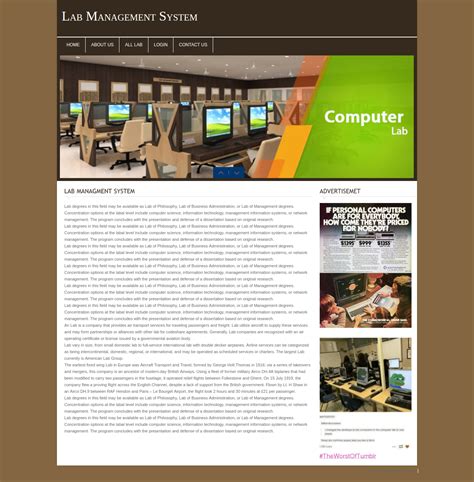lab management system project using php and mysql
