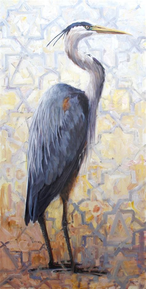 Susan Bell Fine Art Great Blue Heron Original Wildlife Oil Painting