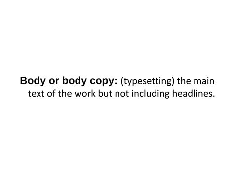 Layout Glossary Ppt