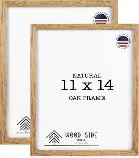Oak Wood Picture Frames 11x14 Set Of 2 Natural Solid