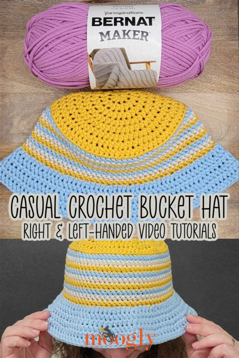 Casual Crochet Bucket Hat Tutorial Moogly