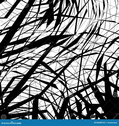 Geometric Texture With Random Angular Shapes Monochrome Art Stock