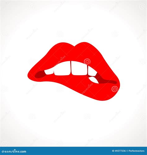 Vector Woman Biting Lips Popart Illustration Stock Vector