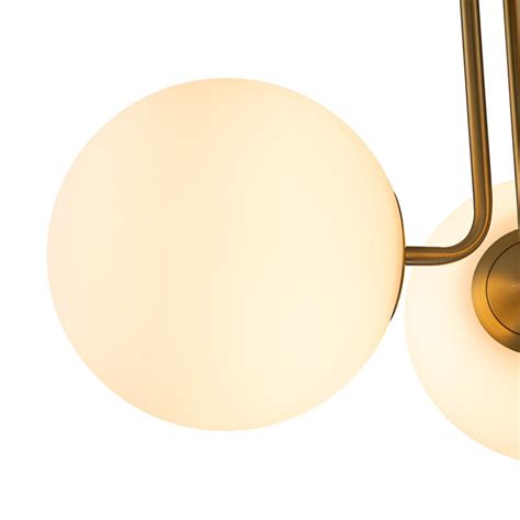 3 Light Brass Frosted Glass Globe Ceiling Light Lightfixturesusa