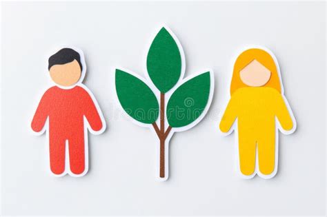 Paper Cutout Figures Of Diverse People Tree Symbol In Middle