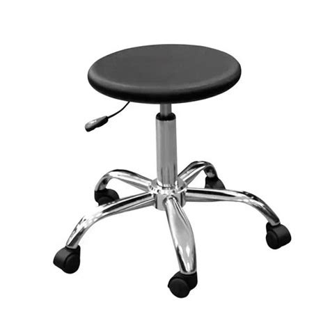 Табурет на колесах Т11 полиуретан газлифт сиденье круглое цвет черный