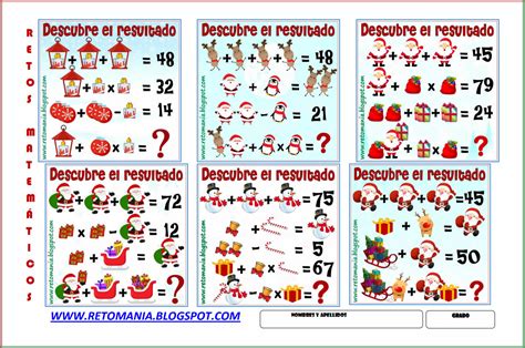 DESCUBRE EL RESULTADO LA MAGIA DE LA NAVIDAD RETOS MATEMÁTICOS