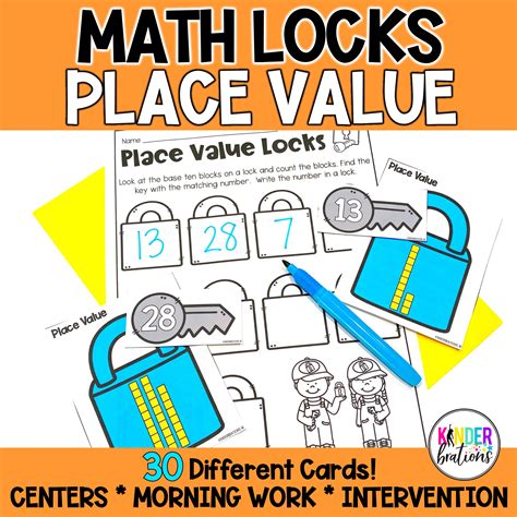 Place Value To 30 Math Locks Math Centers And Activities Base Ten Blocks Kinderbrations