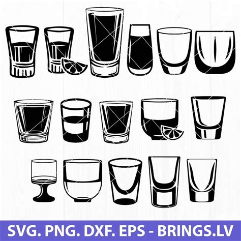 Shot Glass Svg Png Dxf Eps Cut Files For Cricut And Silhouette Vector