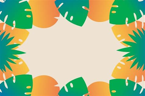 화려한 열 대 여름 배경입니다 그라데이션 활기찬 이국적인 나뭇잎 0명에 대한 스톡 벡터 아트 및 기타 이미지 0명 계절
