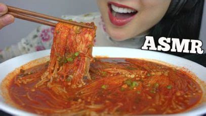 ASMR SPICY ENOKI MUSHROOM EXTREME CRUNCHY EATING SOUNDS NO TALKING
