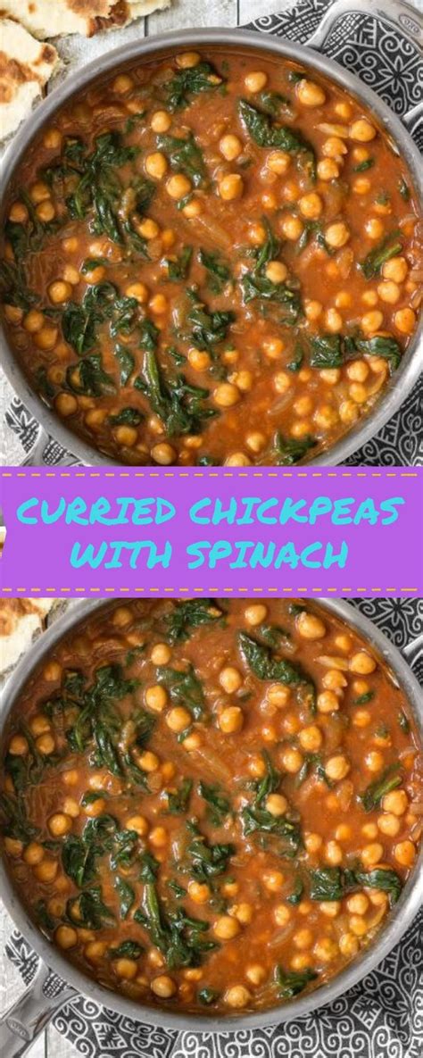 Curried Chickpeas With Spinach